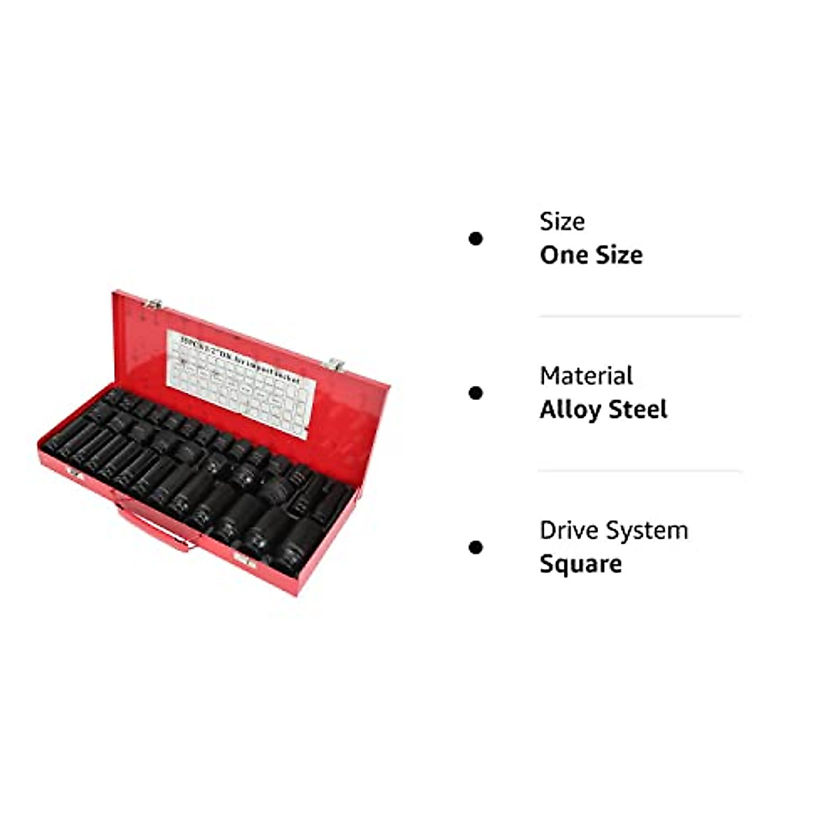 TYFYB 35pcs 1/2 Inch Drive Deep Impact Socket Tool Set Metric Garage Workshop Tools,Heavy Duty Impact Socket Set with Portable Case, Red