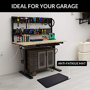 FLEXISPOT Standing Desk Mat 20 in x 39 in Non-Slip Comfort Pad Kitchen Floor Mat Cushioned 3/4" Anti-Fatigue Mats for Standup Desks Kitchens Garages, Black