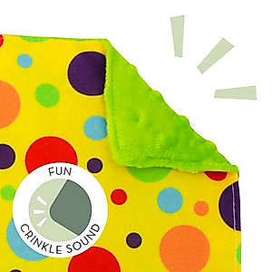 S&T INC. Crinkle Square Sensory Toys for Babies, Baby Crinkle Toys for Infants, Toddlers, Children, Dots Print, 6 Inch x 6 Inch, 2 Pack