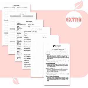 ZICPERY Password Book with Alphabetical Tabs - Premium Leatherette Hardcover Internet Password Keeper Logbook - Untitled Medium Size Password Notebook & Organizer for Home or Office (Rose Gold)