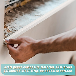 Pangda 150 Feet by 2 Inch Reinforced Corner Drywall Tape Inside Outside Corner Tape Drywall Tape with Metal No Adhesive Side for Wall Crack Repair Tool