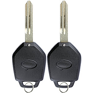KeylessOption Keyless Entry Remote Car Key Fob Blank Uncut Chip Ignition for Impreza WXR STI Forester CWTWB1U811 (Pack of 2)