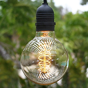 CTKcom G30 Edison Globe Bulbs (2 Pack)- G95 E27 Antique Incandescent Bulb 40W Equivalent Warm White Lamps,Spiral Tungsten,for Loft Coffee Bar Restaurant Kitchen Lights