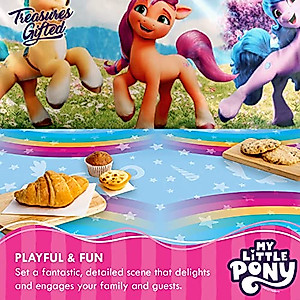 Treasures Gifted My Little Pony Birthday Party Supplies - My Little Pony Backdrop - 4.25ft Tall x 6ft Wide Happy Birthday Backdrop - Large My Little Pony Birthday Banner - My Little Pony Photo Prop