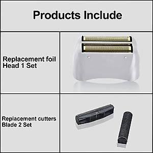 Foil Shaver Replacement Foil Compatible with Andis 17150 Pro Shaver Replacement Foil and Cutters Lithium Titanium Foil (Gray w Gold Replacement Foil & Cutter)