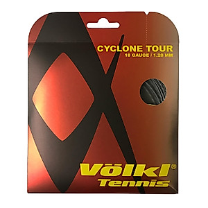 Volkl Cyclone Tour | Tennis Racquet String | Spin & Control | Ten-Sided co-Polymer (Anthracite, 18, Set)