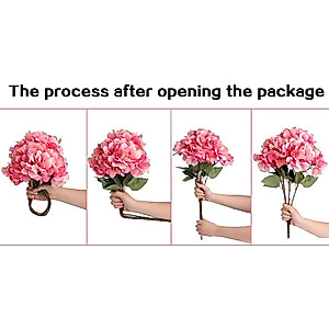 2Bouquets Artificial Vintage Silk Hydrangeas Flowers with Stems，10Heads Flower Home Kitchen Garden Party Festival Bar,Weddings and Celebrations DIY (Dark Gray)