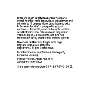 Revival Animal Health Breeder's Edge in Between for Him, Male Multivitamin for Med/Lg Dog- 90 ct