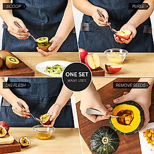 Hiware 4-piece Grapefruit Spoons, Stainless Steel