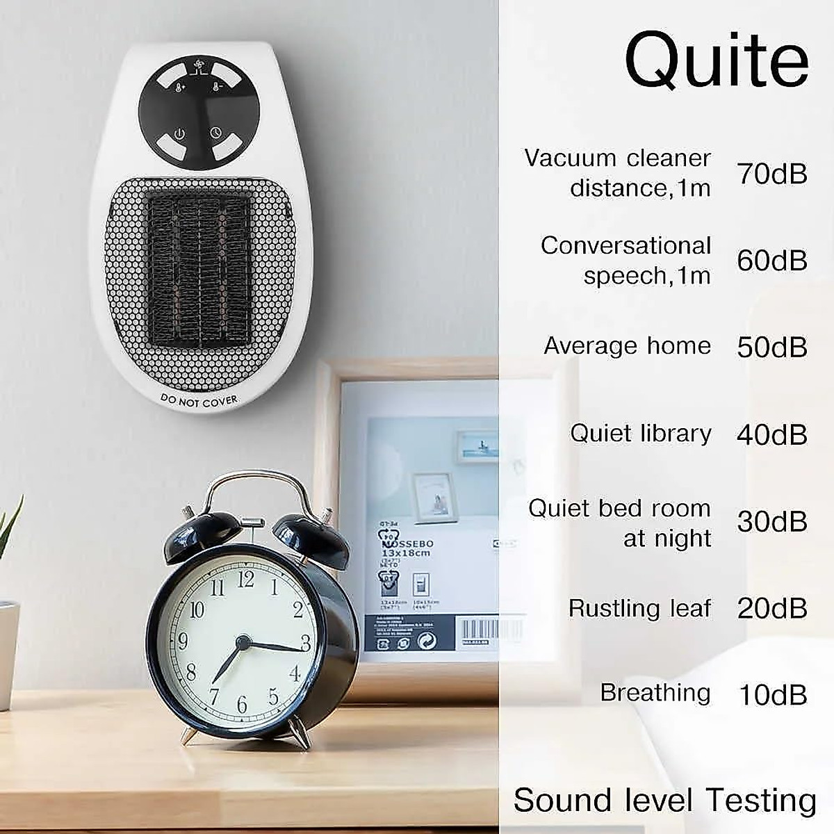 Upwsma Upgrade Smart Wall Space Heater 500W/800W Portable Electric Small Heater With Adjustable Thermostat and Timer, Overheat Protection, LED Display,Safe Heater for Office Dorm Dog Room(White-500W)