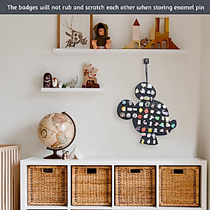 JOYMOMO Hanging Brooch Pin Organizer Enamel Pin Display Cute Cartoon Shape Brooch Pin Display Storage Holder for Brooch Pin(Without Accessories) (black-mouse)