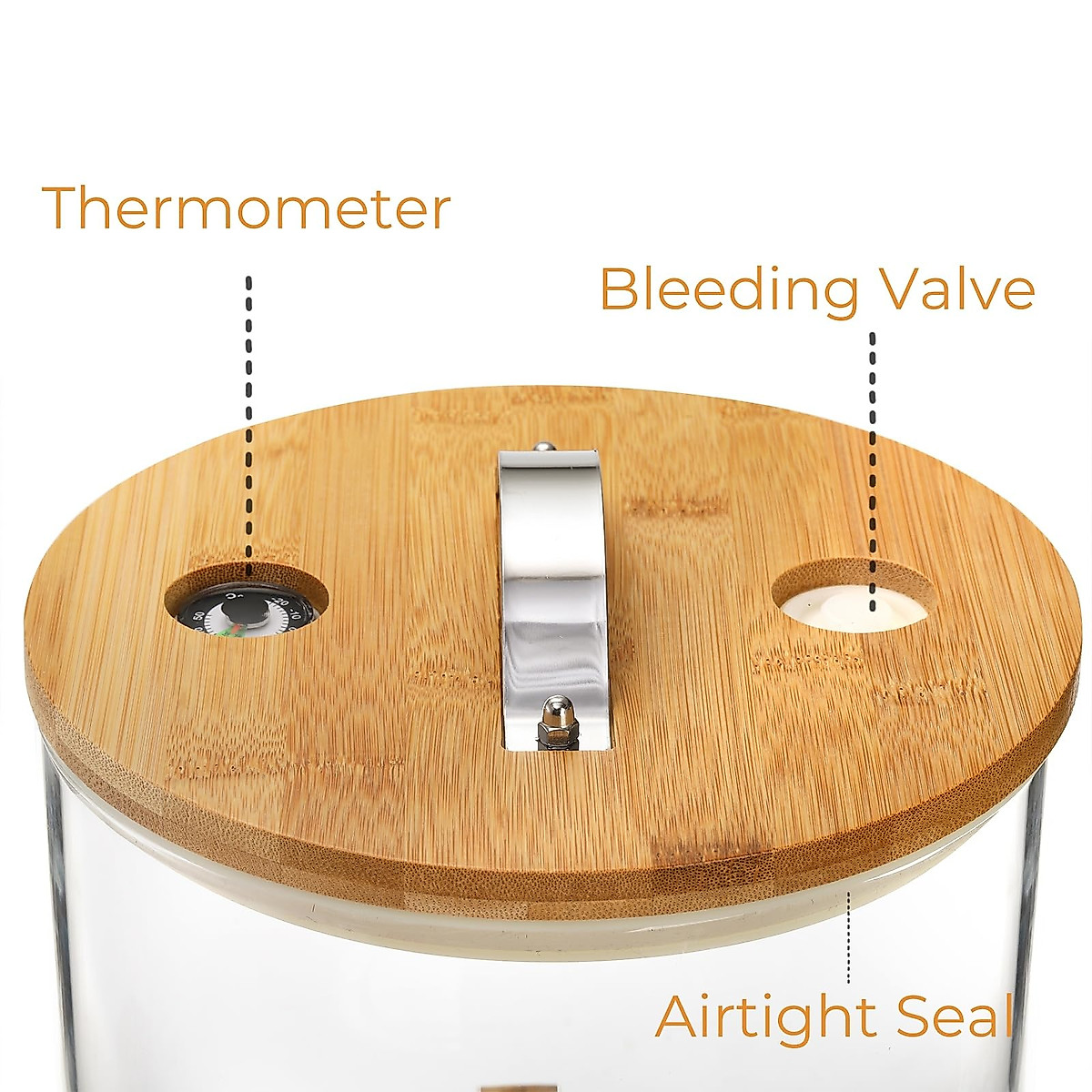 Tlence 5L Glass Rice Dispenser, Cereal Container with Bamboo Stand, Large Airtight Food Storage Bin, Rice Organization Tank with Measuring Cup for Grain Coffee Beans Dry Food