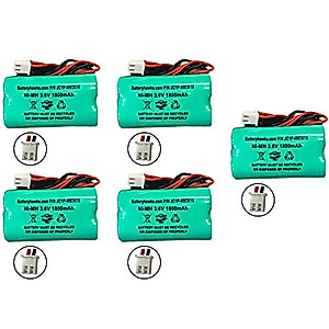(5 Pack) 3.6v 1800mAh Ni-MH Solar Light Battery Pack Replacement for Emergency/Exit Light Unitech Ni-MH AA1800mAh 3.6V AA NIMH 1800 MAH