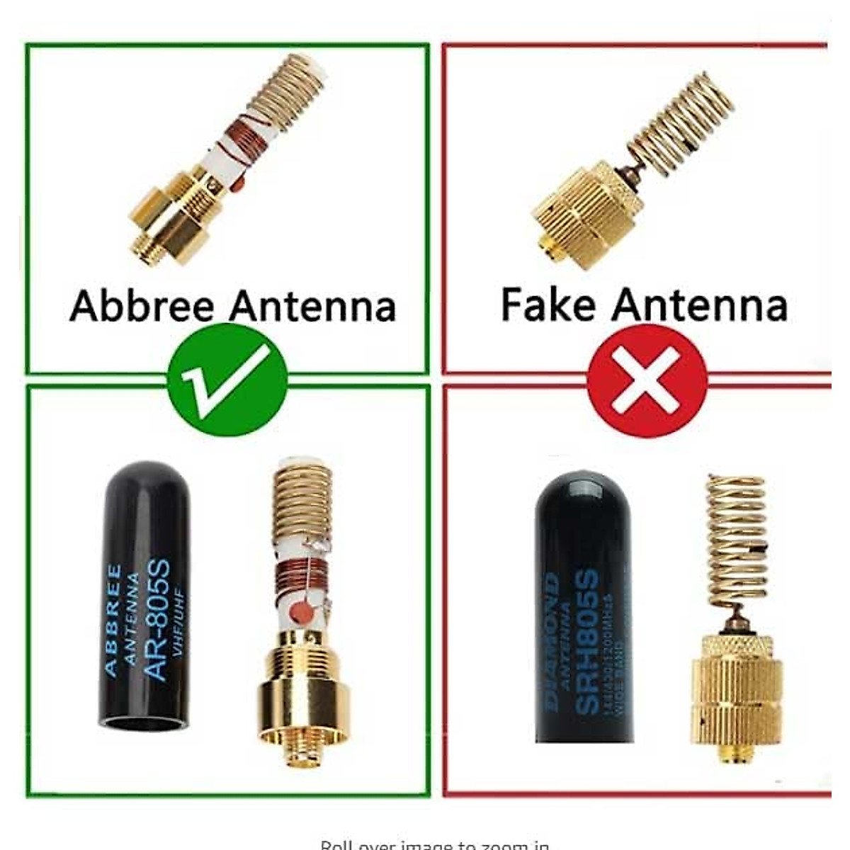 Mini Short Walkie Talkie Antenna AR-805S SMA- Female Dual Band High Gain Long Range Antenna for Baofeng BF-888S, UV-5R,UV-82, BF-F8HP, BF-H6,UV-9R Plus,UV-S9 Plus Series 2 Way Radio