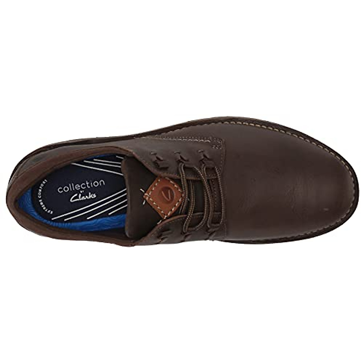 Clarks Men's Eastford Low Oxford, Dark Brown Leather, 10.5