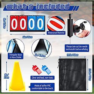 Liliful 20 Player Football Penalty Flags Set, Includes 1 Rugby 20 Adjustable Flag Belts 2 Whistles and Carrying Bag for Adult(Red and Blue)