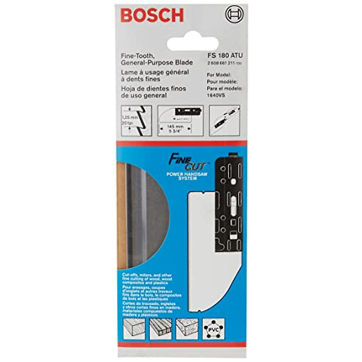 BOSCH FS180ATU Power Handsaw 5-3/4" Fine-Tooth General Purpose Blade,Black