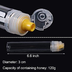 UTENEW 5 Pack Honey Plastic Bottles Mini Squeeze Containers Jars for Sauces Ketchup Condiment Oil Dispenser