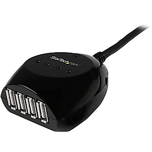 StarTech.com 15m USB 2.0 Active Cable with 4 Port Hub - Long USB Cable with 4 port USB Hub - USB A (M) to 4x USB A (F) - 15m, 50 ft Black, TAA (USB2EXT4P15M)