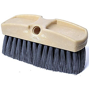 GUTTER MASTER GutterMaster GM-214P-8 Grey 8 Inch Oblong Medium Stiff Flow Through Floor and Deck Scrub Brush Head