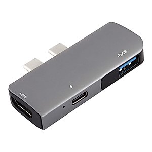 Leya-US Spare Part Double USB-C/Type-C to PD Port + USB 3.0 + HDMI Multifunctional Extension HUB Adapter