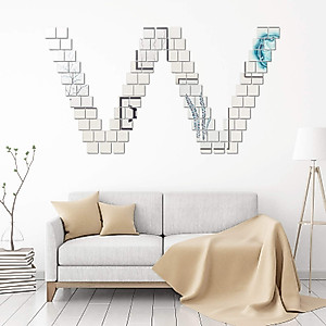 Jetec 25 Pieces Mini Size Acrylic Square Mirror Adhesive Small Square Mirror Craft Mirror Tiles for Crafts and DIY Projects Supplies(3 Inches)