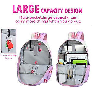 Xinveen Rainbow Laptop Backpack Kids School Bag Gift for Teen Girls Womens