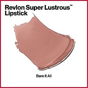 Lipstick by Revlon, Super Lustrous Lipstick, High Impact Lipcolor with Moisturizing Creamy Formula, Infused with Vitamin E and Avocado Oil, 755 Bare It All