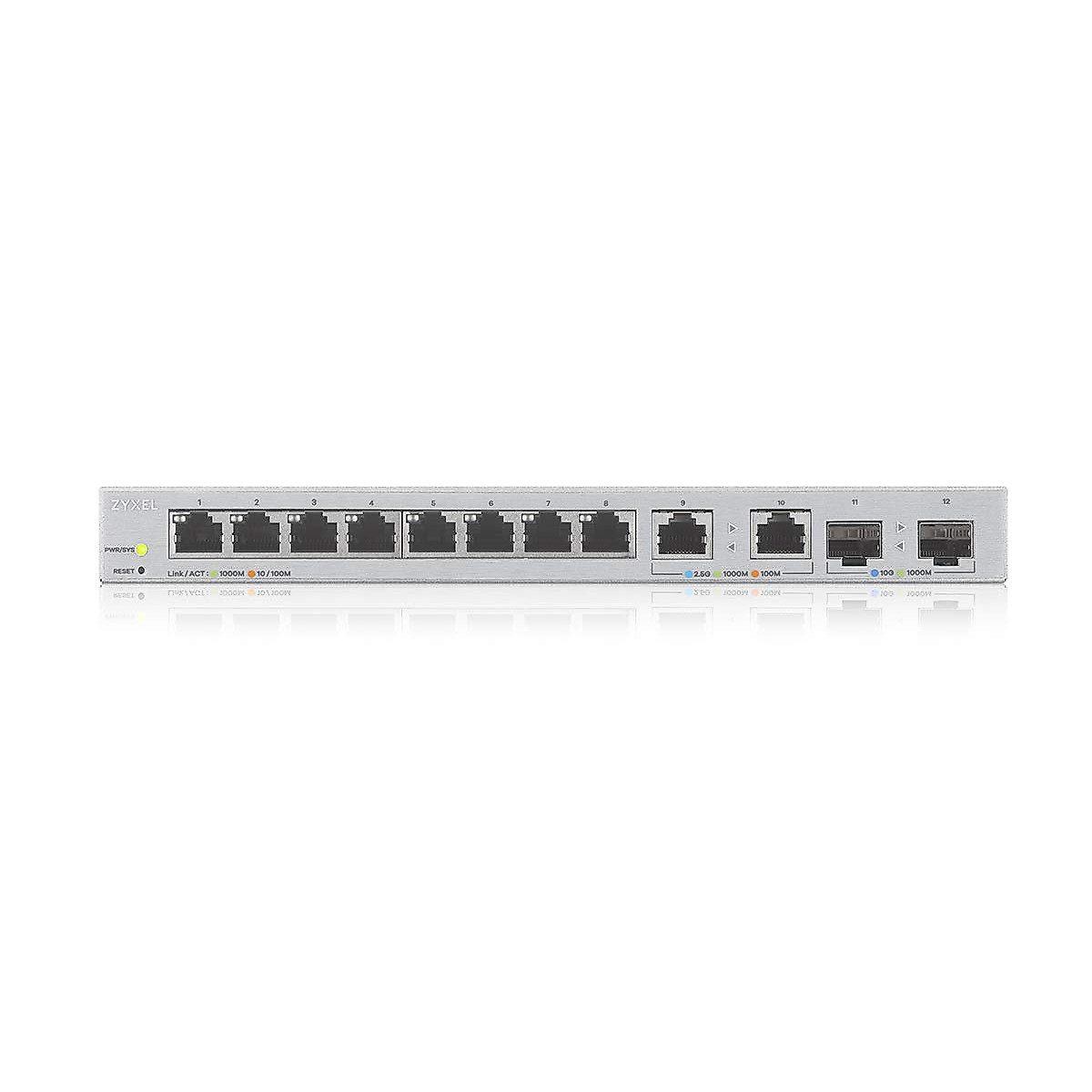 Zyxel Multi-Gig 12-Port Web Managed Switch with 2-Port 2.5G/2-Port 10G SFP+ Desktop/Wallmount, 5-Years Warranty [XGS1210-12]