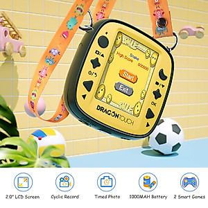 Dragon Touch Kidicam 2.0 Kids Action Camera, Waterproof Digital Camera for Boys Girls 1080P Sports Camera Camcorder with 16GB Memory Card (Yellow)