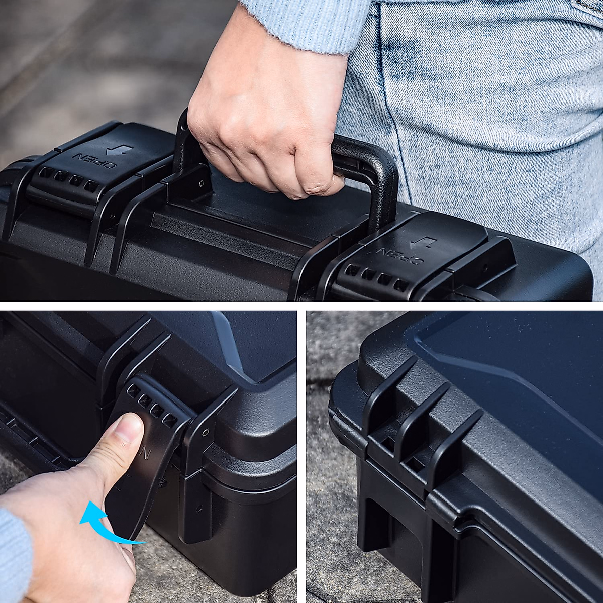 HeiyRC Waterproof Hard Case Compatible with Oculus Quest 2 VR Gaming Headset Controller Storage Travel Carrying Case Hardshell Box with Pre-Cut EVA Foam
