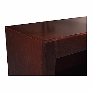 BOWERY HILL Traditional 36" Tall 9-Shelf Triple Wide Wood Bookcase in Cherry