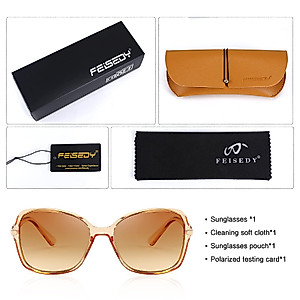 FEISEDY Womens Polarized Sunglasses, Trendy Elegant Colored Frame for Ladies, UV400 Protection B2760
