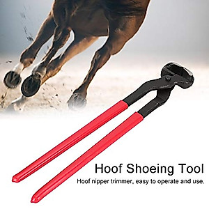 Zerodis Professional 16in Horse Farrier Hoof Trimmer, Steel Hoof Nipper Trimmer Cutter Pull Nails Tool
