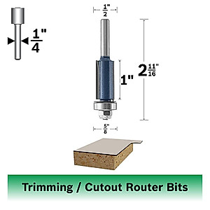 BOSCH 85210M 1/16 In. Carbide Tipped 2-Flute Overhang Cutoff Bit