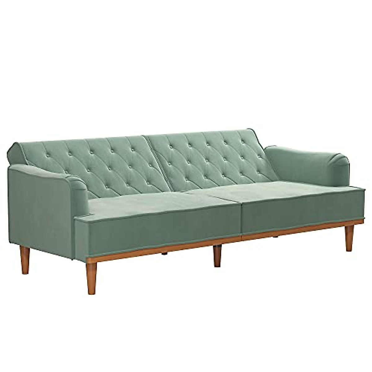Mr. Kate Stella Vintage Convertible Sofa Bed Futon, Teal Velvet