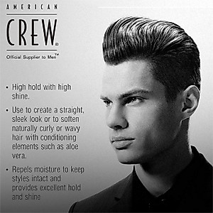 Men's Grooming Cream by American Crew, Like Hair Gel with High Hold with High Shine, 3 Oz (Pack of 2)