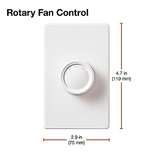 Lutron FSQ-2FH-DK Electronics Rotary On/Off Fan-Speed Control , White