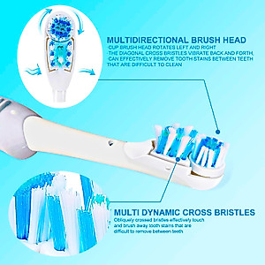 Sensitive Replacement Electric Replacement Toothbrush Heads (4 Count) Dual Clean Rotating Sets Compatible with Braun Oral B Cross Action Power