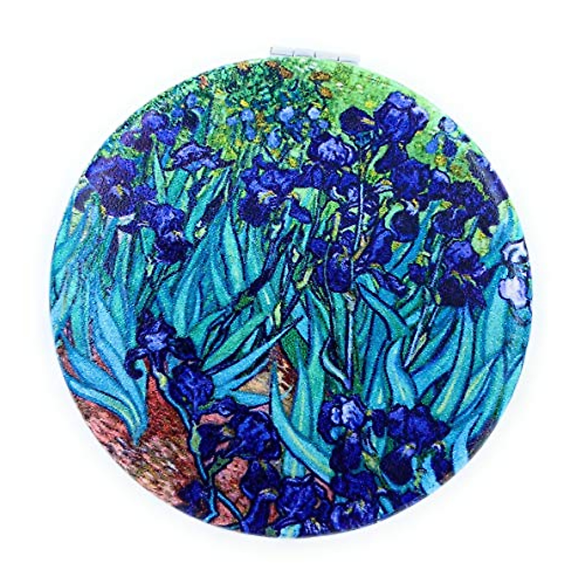 Aeisage Pocket Mirror for Women Small Travel Mirror Magnifying Van Gogh Irises Flower Purse Mirror Compact Unique Gift for Artistic Mom Diameter 2.75 x 0.4 Thickness