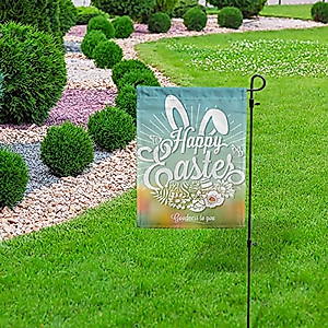 My Little Nest Seasonal Garden Flag Happy Easter Rabbit Flowers Double Sided Vertical Garden Flags for Home Yard Holiday Flag Outdoor Decoration Farmhouse Banner 28"x40"