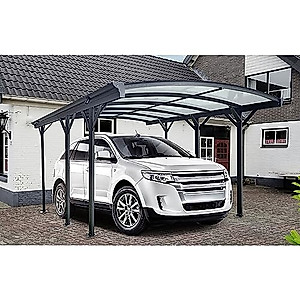 Hanover 19-Ft. x 10-Ft. Aluminum Arch-Roof Carport with Opaque Polycarbonate Roof Panels