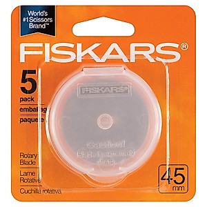 Fiskars 95287097J Rotary Cutter Replacement Blades, 45mm , 5 Pack