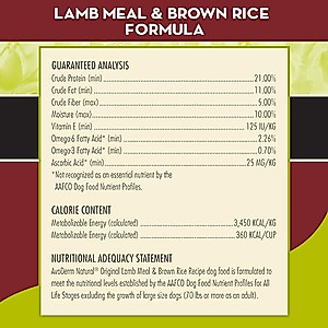 AvoDerm Natural Dry Dog Food, For Skin & Coat, Lamb & Rice Formula, 15 Pound