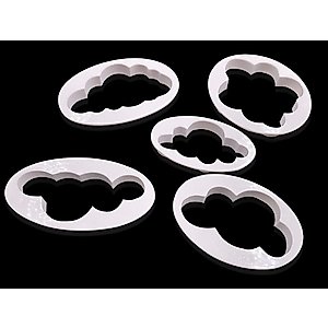 5PCS Different Pattern Plastic Fluffy Cloud Cutters Cookie Cutters Cake Cutters Fondant Cloud Cutters