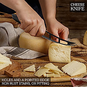 Lux Decor Collection Knife Set - 7 Piece Knives Set For Kitchen | Ultra Sharp Serrated Knife | Black Steak Knives Set | Rust Proof and Scratch Resistant Sharp Knives| Kitchen Knife Set