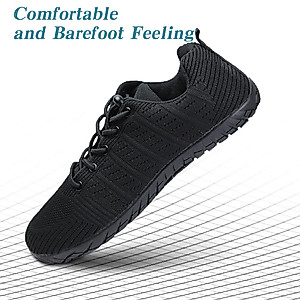 ZZFABER Barefoot Women and Men Shoes with Zero Drop Heel, Wide Toe Box and Flexible Sole | Minimalist Running Shoes | Barefoot Shoes for Men and Women for Workouts, Hiking |Size 6-12 (Black,US 10.5)