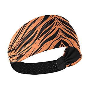 DOMIKING Sports Headband for Women - Tiger Stripes Unisex Workout Sweatband for Men Moisture Wicking Hairband for Yoga Gym Running Jogging