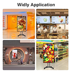 JYXOIHUB Digital Signage Displays 43 Inch Touch HD Screen Interactive Smart Board Movable Type Signage Display AD Media Player for Commercial Restaurant Display and Broadcast（Only Displays Board）