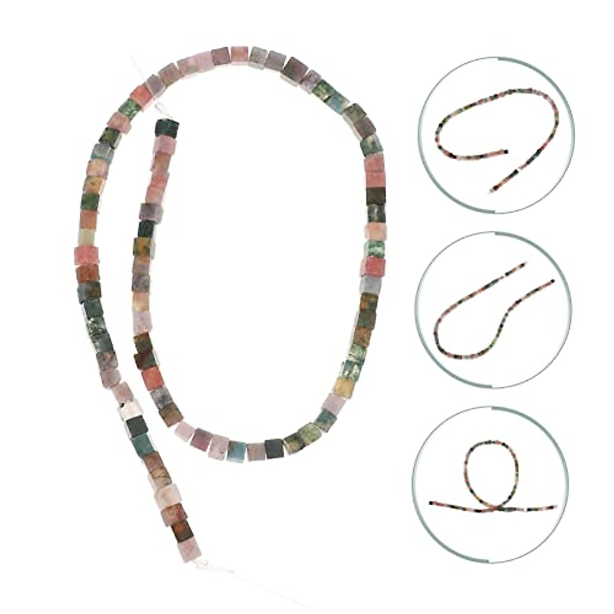 SEWACC 7pcs 85pcs Cube Beads Keychain Making Supplies Carnelian Necklace Natural Beads Bracelets Beads Kit Square Bracelet Gemstone Cube Beads Loose Beads DIY Stone DIY Jewelry Stone Rock